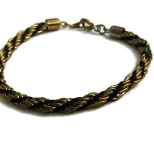 Jewelry | Black Beveled Gold Rope Bracelet | Poshmark